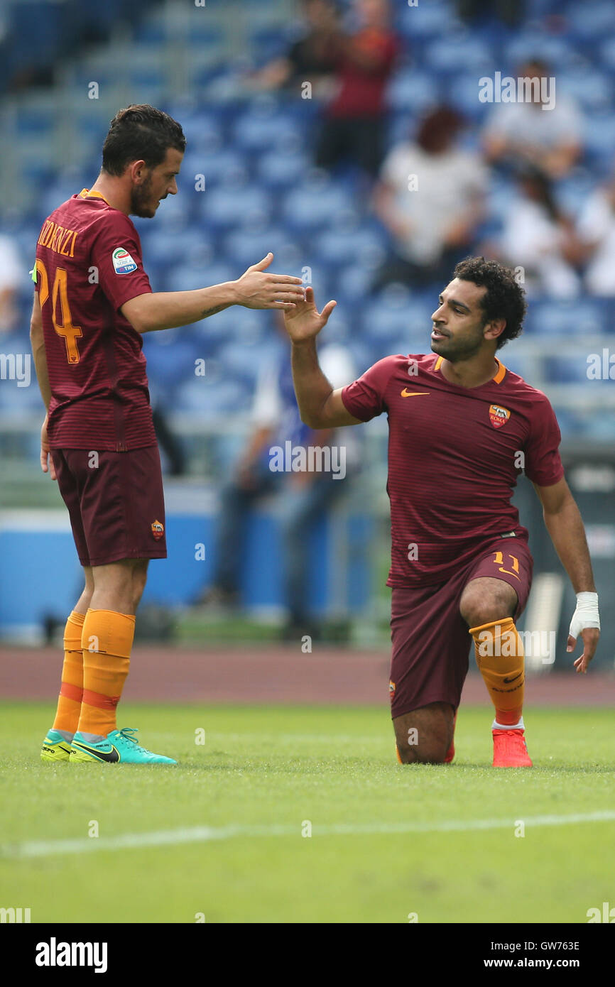 Rome, Italy. 11th Sep, 2016. Mohamed Salah score the gol in italian ...