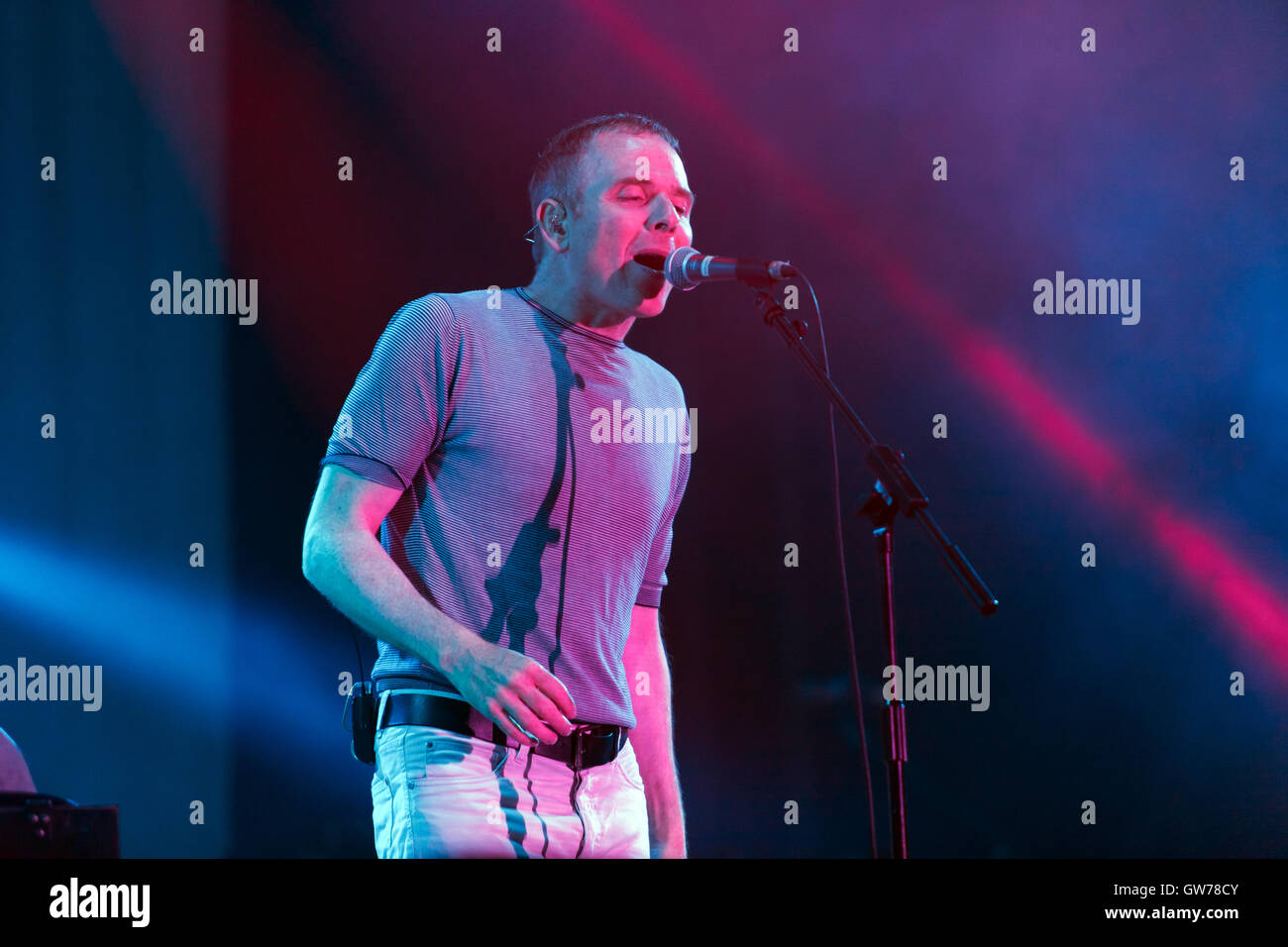 Stuart Murdoch, lead singer with Belle & Sebastian, performing on the ...
