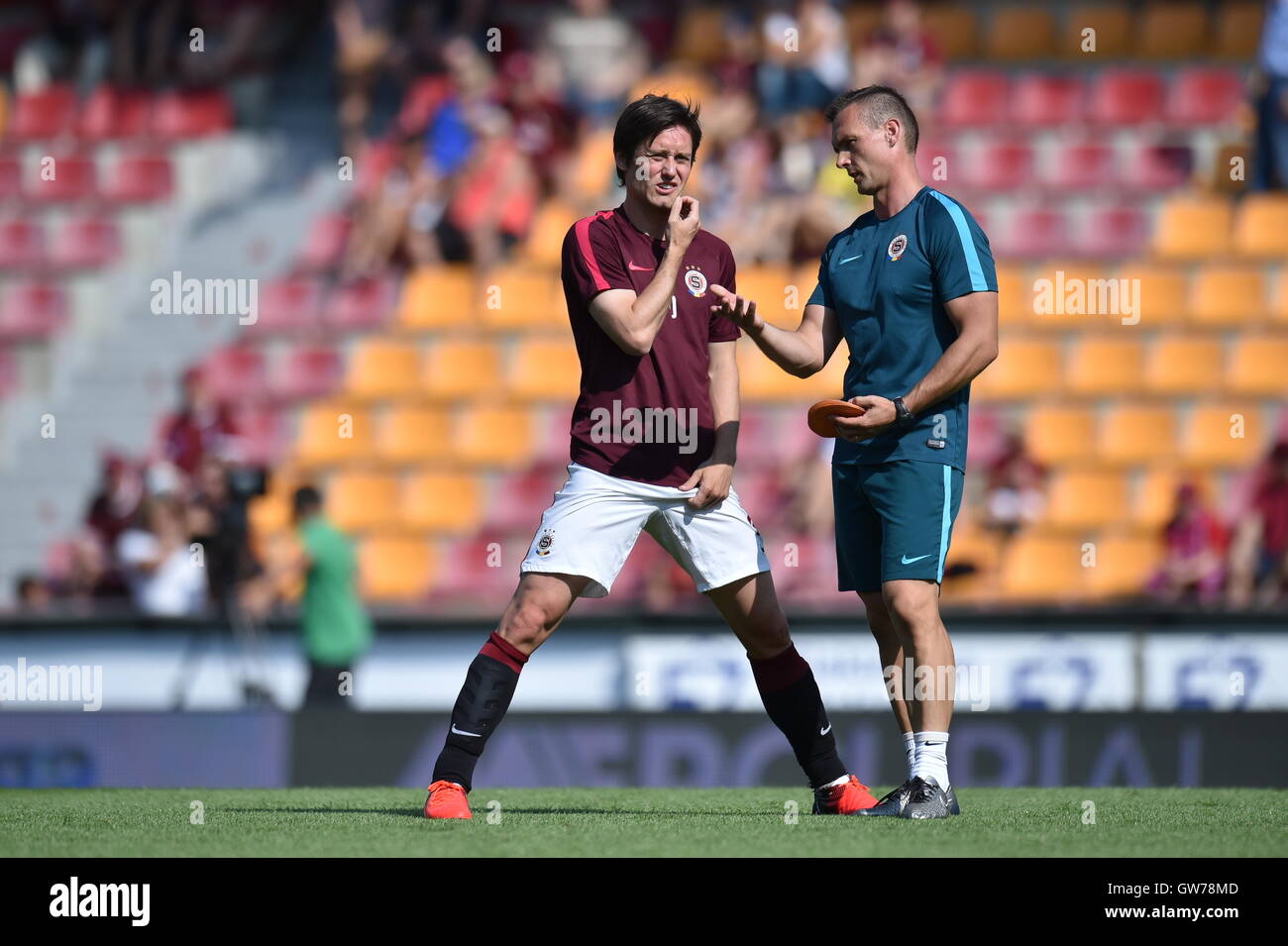 Prague, Czech Republic. 10th Sep, 2016. Tomas Rosicky, left, and coach ...