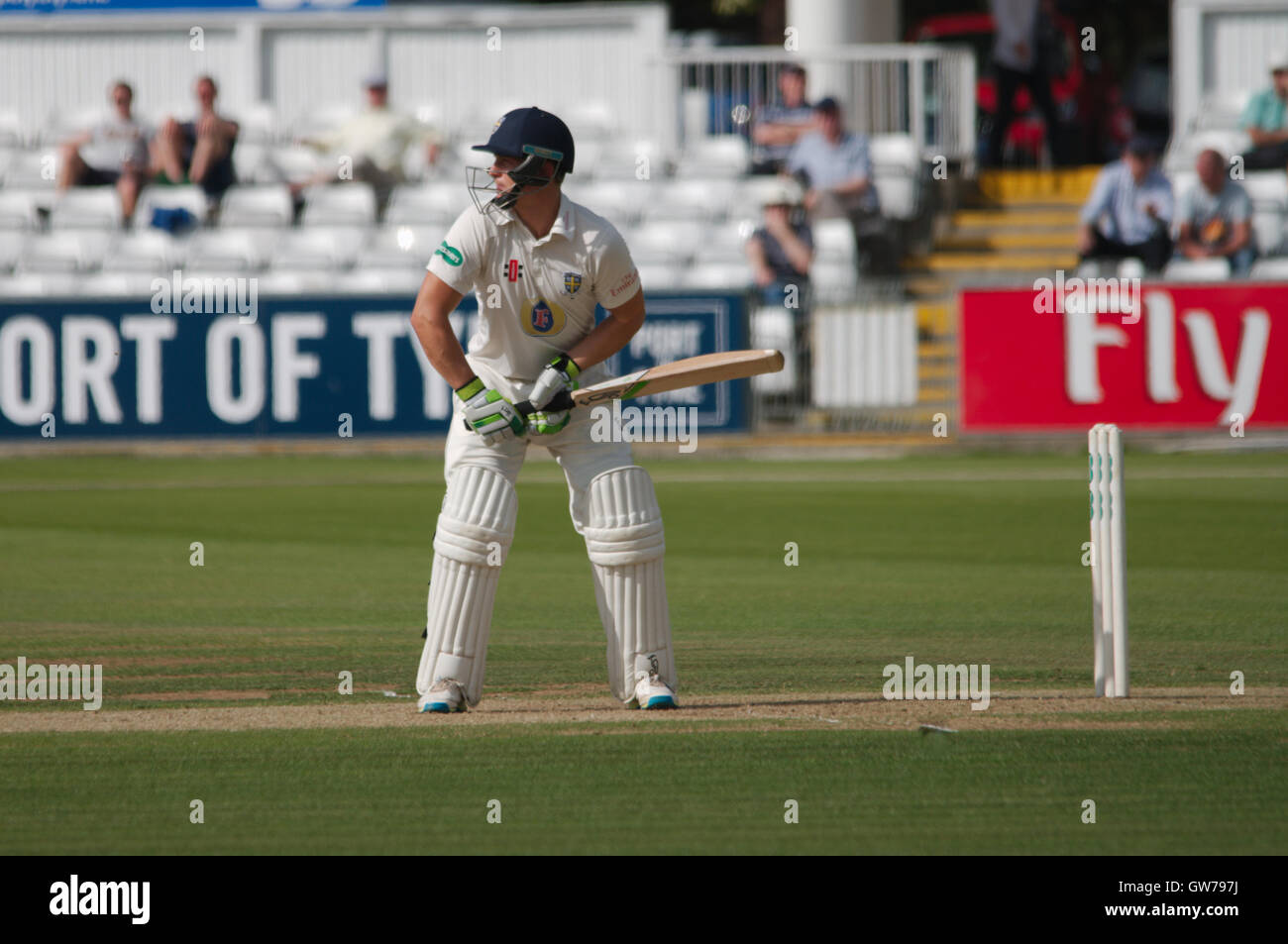 Durham, UK. 12 September 2016. Scott Borthwick batting for Durham in ...