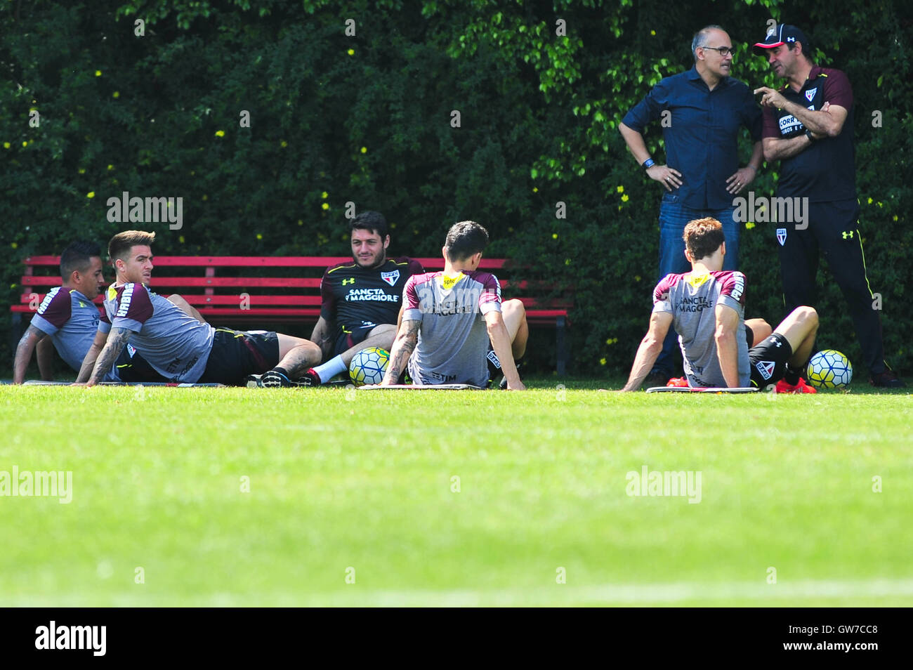 SÃO PAULO, SP - 12.09.2016: TREINO DO SPFC - Team during training the ...