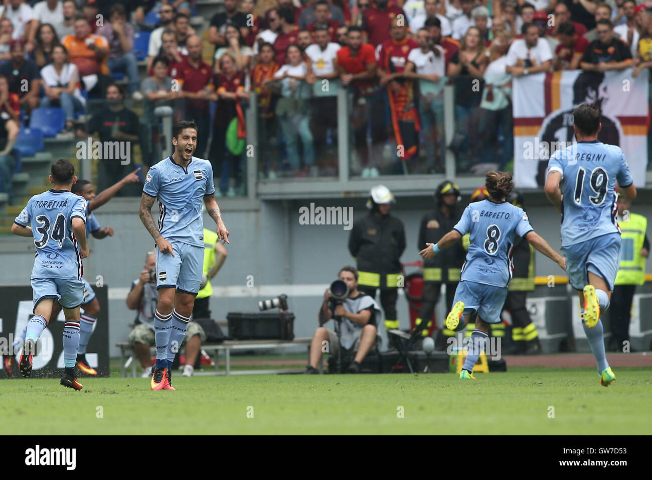 Stadium Olimpico, Rome, Italy. 11th Sep, 2016. Alvarez celebrates ...