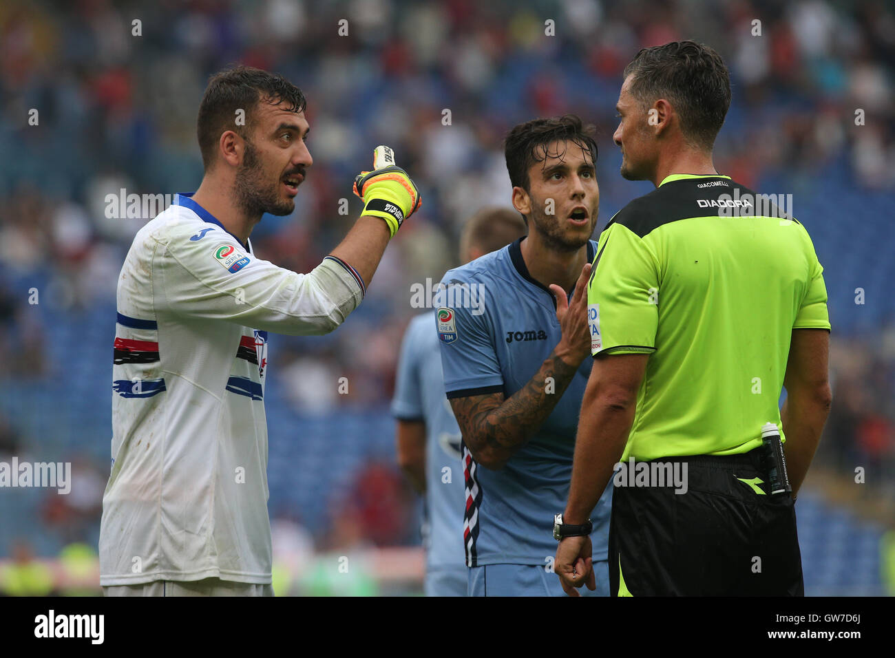 Stadium Olimpico, Rome, Italy. 11th Sep, 2016. Antonini and Alvarez ...