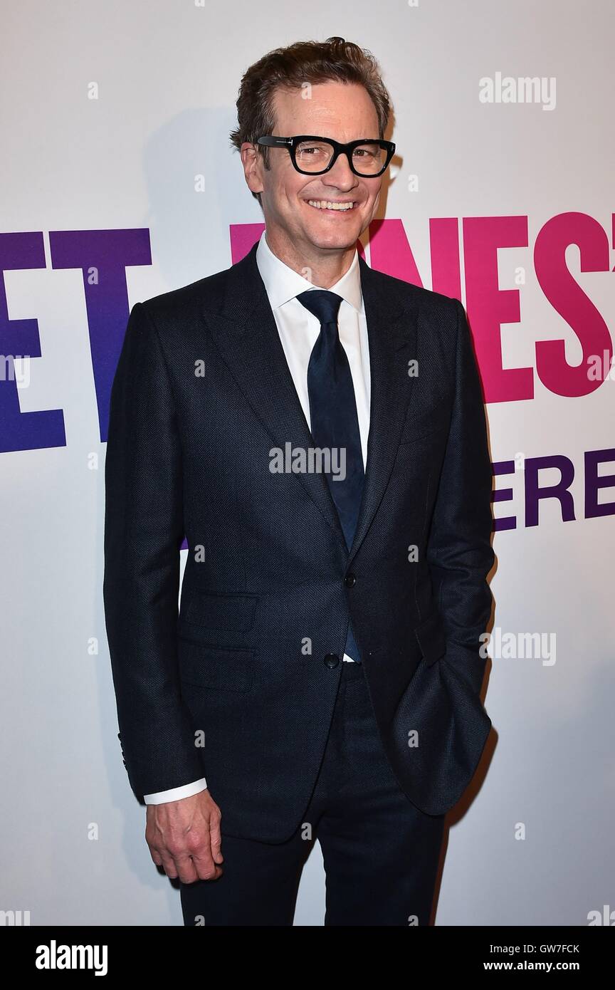 New York, NY, USA. 12th Sep, 2016. Colin Firth at arrivals for BRIDGET ...