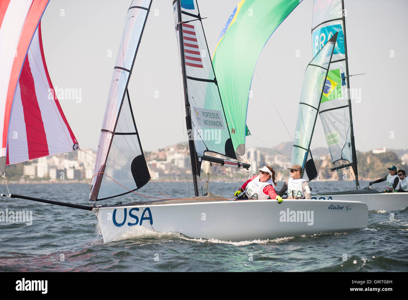 USA's Ryan Porteous and Maureen McKinnon in the SKUD18 class race ...