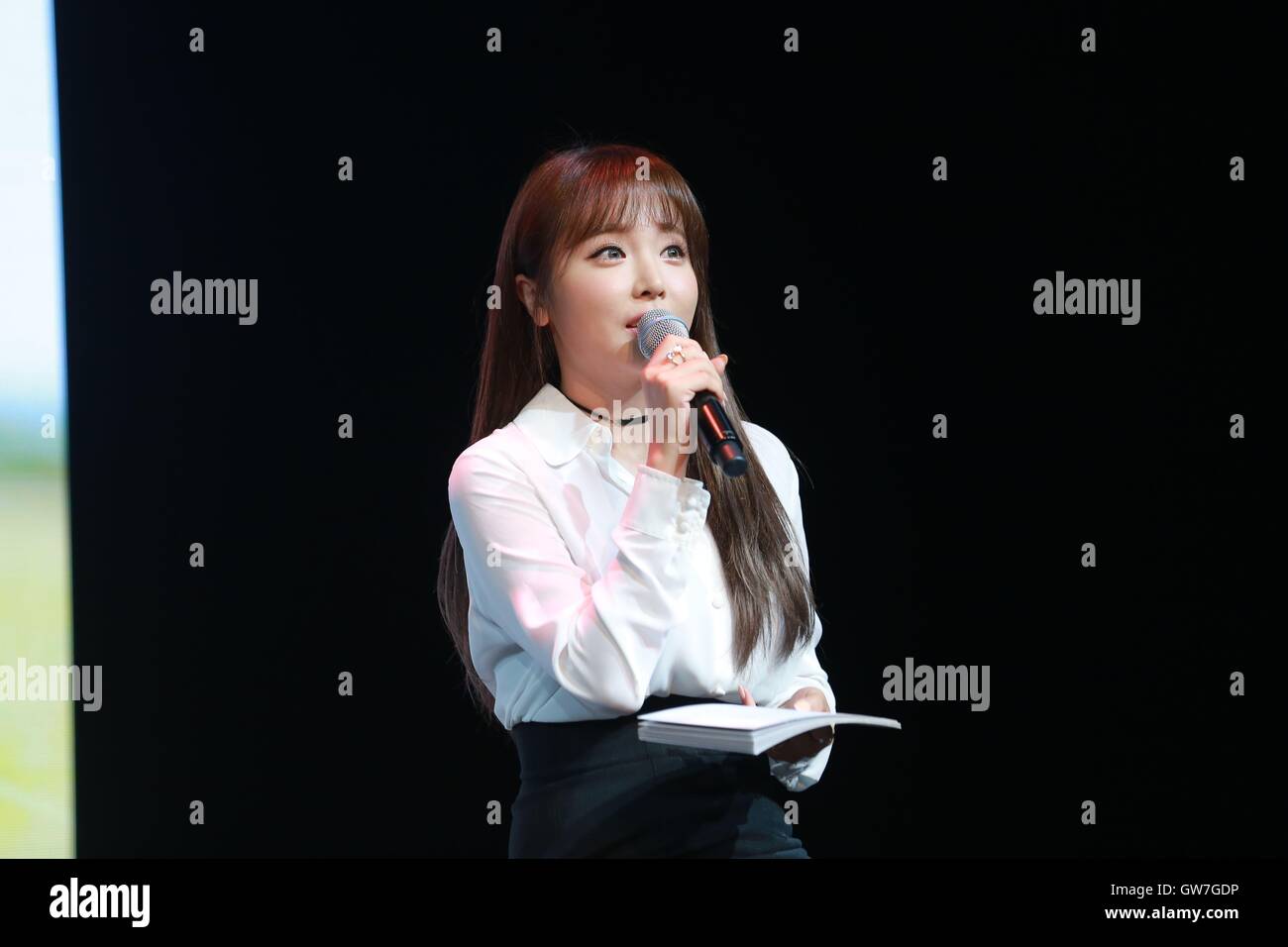 Seoul, Korea. 12th Sep, 2016. Kim JuNa holds showcase to promote her ...