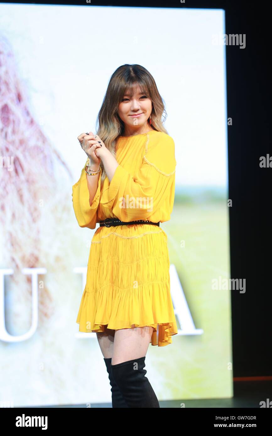 Seoul, Korea. 12th Sep, 2016. Kim JuNa holds showcase to promote her ...