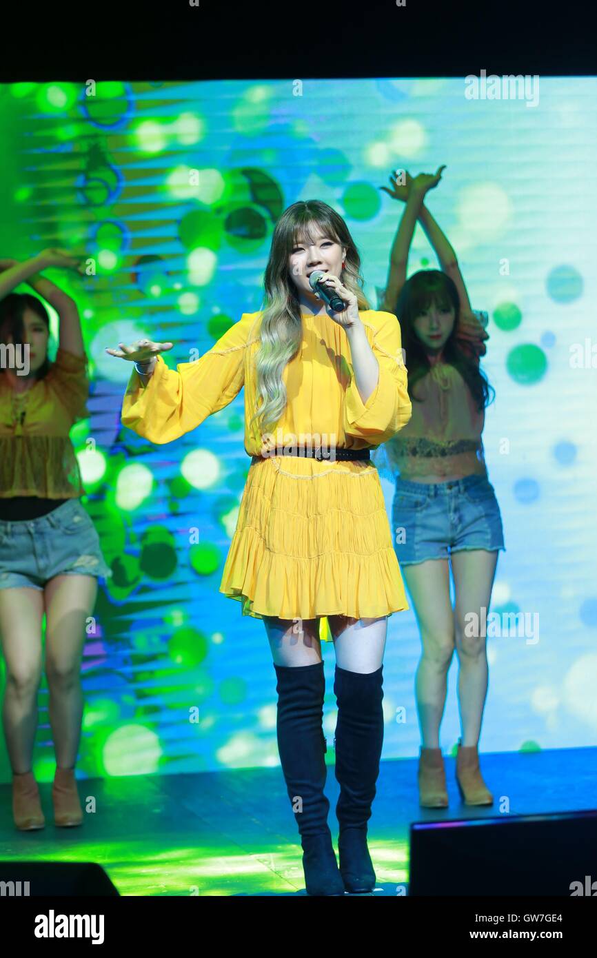 Seoul, Korea. 12th Sep, 2016. Kim JuNa holds showcase to promote her ...