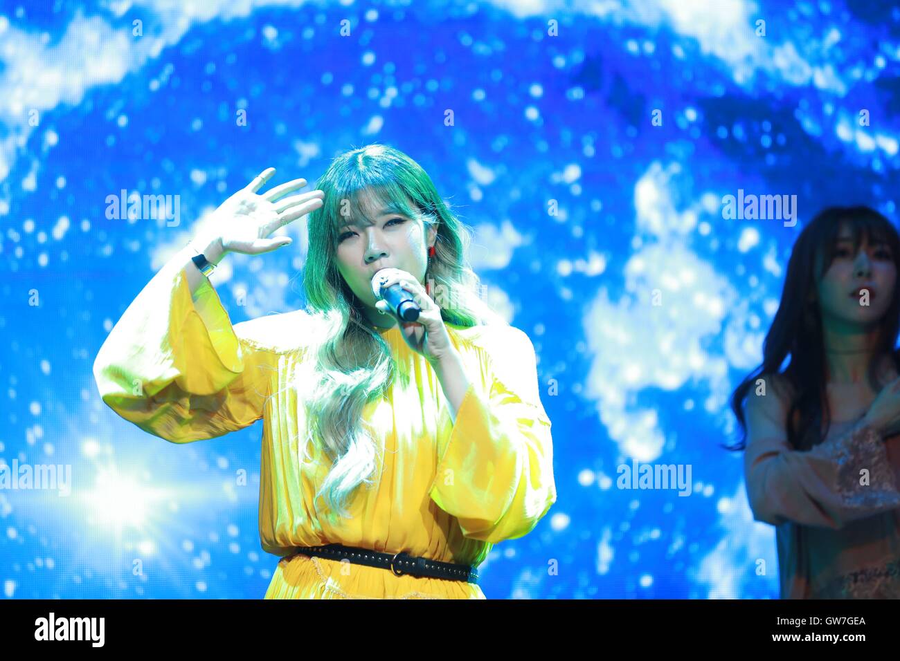 Seoul, Korea. 12th Sep, 2016. Kim JuNa holds showcase to promote her ...