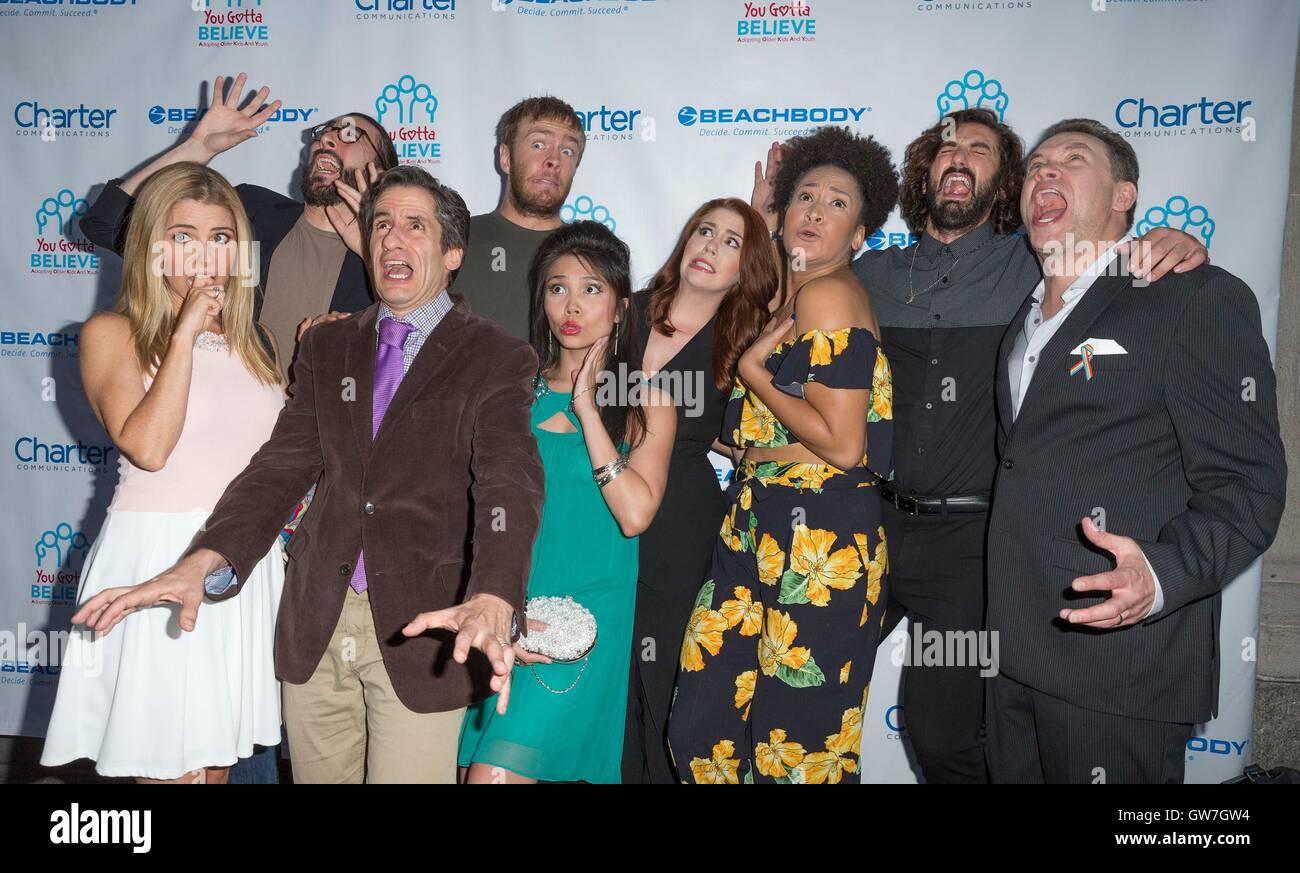 New York, NY, USA. 12th Sep, 2016. Cast of Disaster! The musical at ...