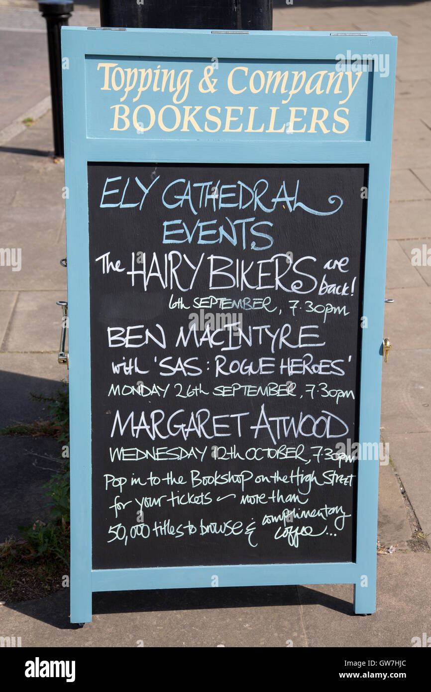 Ely Cathedral Events Sign, Cambridgeshire, England, UK Stock Photo - Alamy