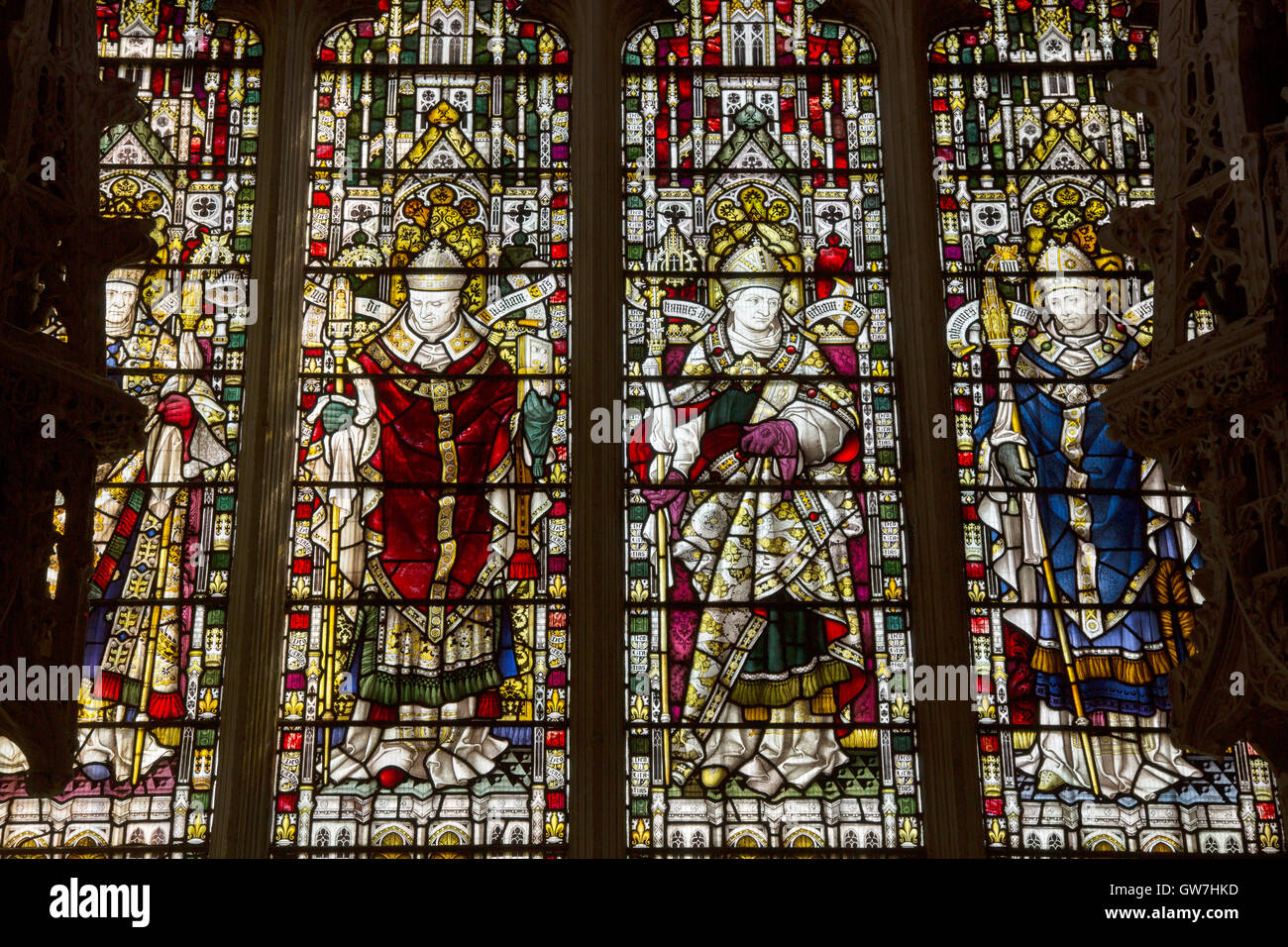 Cathedral Stained Glass Window, Ely, Cambridgeshire, England, UK Stock ...
