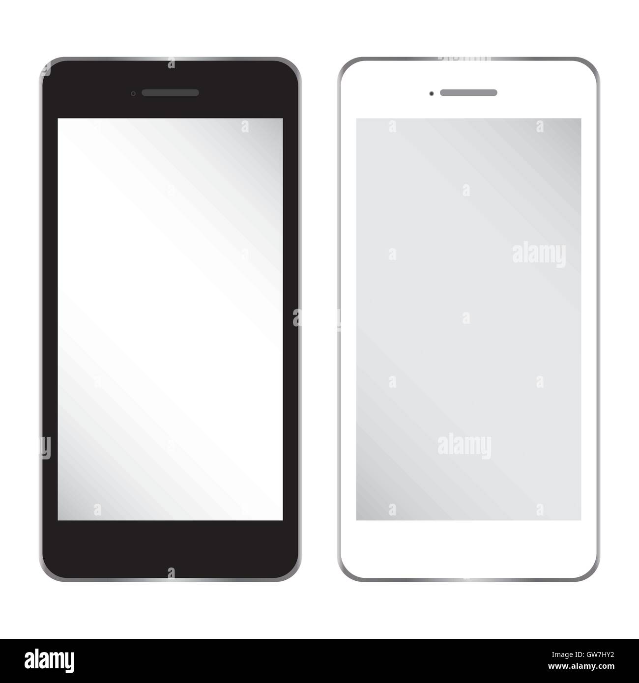 phone, mobile, vector, icon, smart, isolated, white, illustration ...