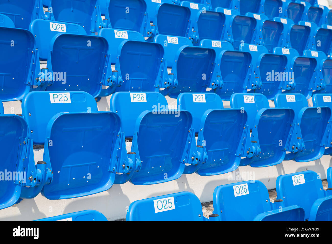 amphitheater of blue seats Stock Photo - Alamy