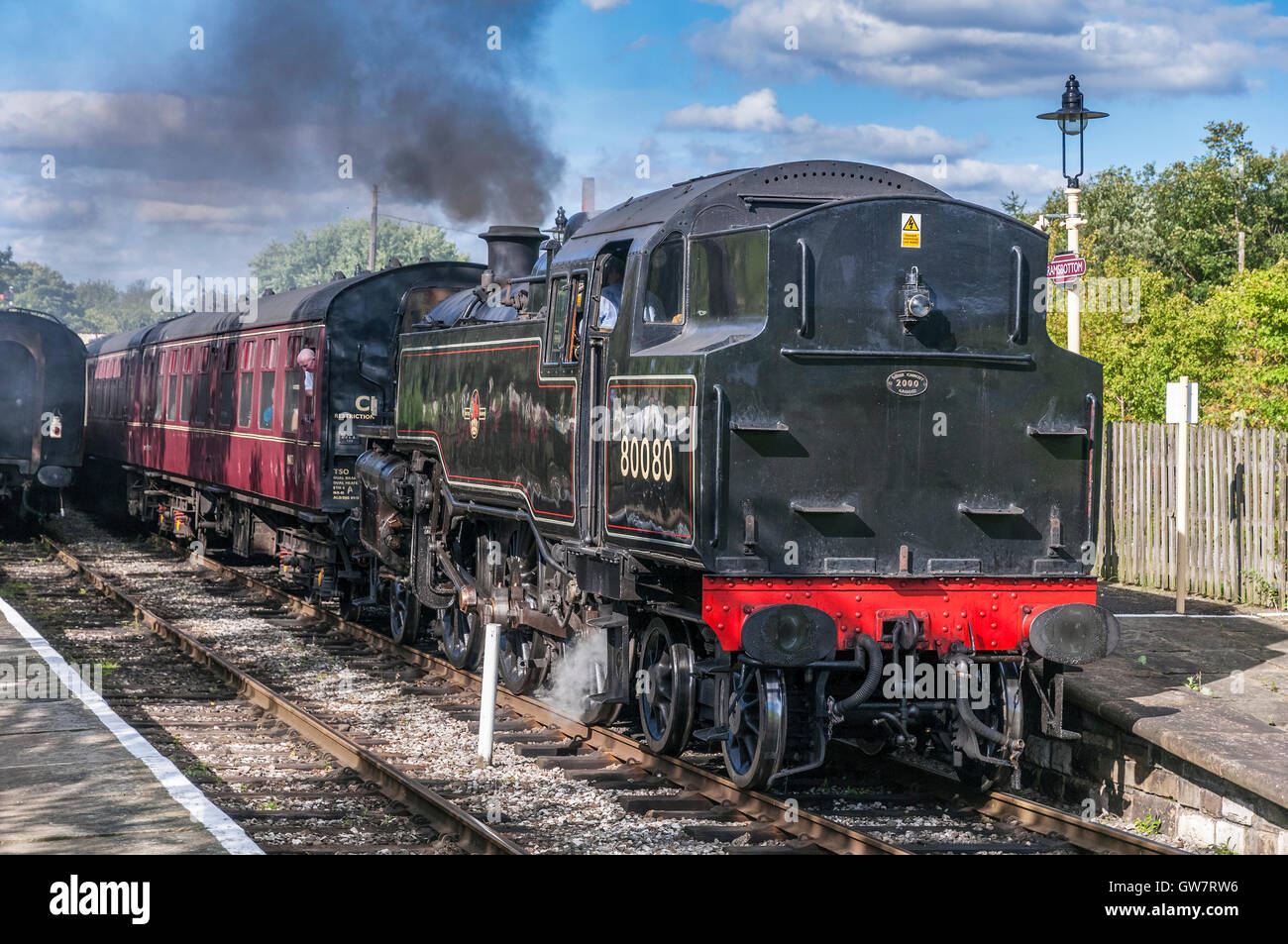 BR Standard Class 4 Steam Locomotive No. 80080 At Ramsbottom station on ...