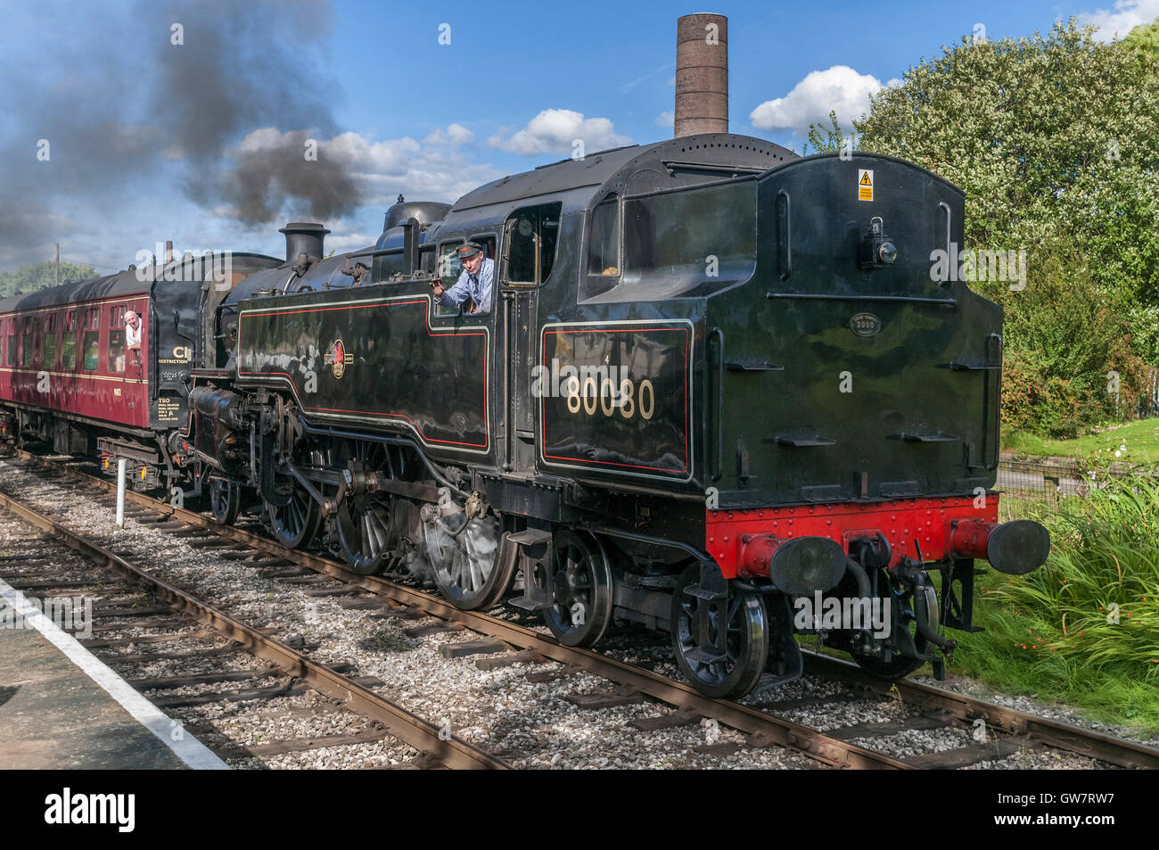 BR Standard Class 4 Steam Locomotive No. 80080 At Ramsbottom station on ...