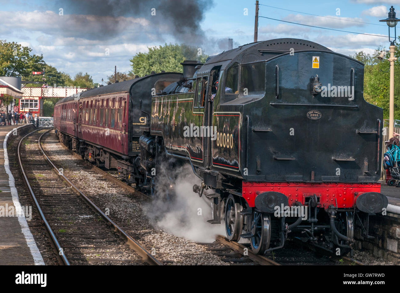 BR Standard Class 4 Steam Locomotive No. 80080 At Ramsbottom station on ...