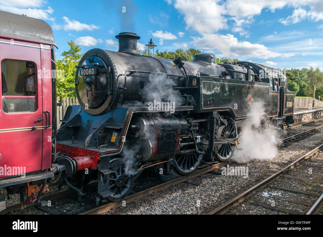 BR Standard Class 4 Steam Locomotive No. 80080 At Ramsbottom station on ...