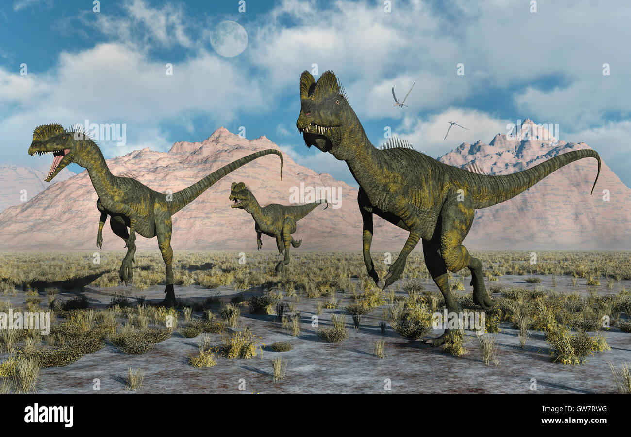 Dilophosaurus Dinosaurs Stock Photo - Alamy