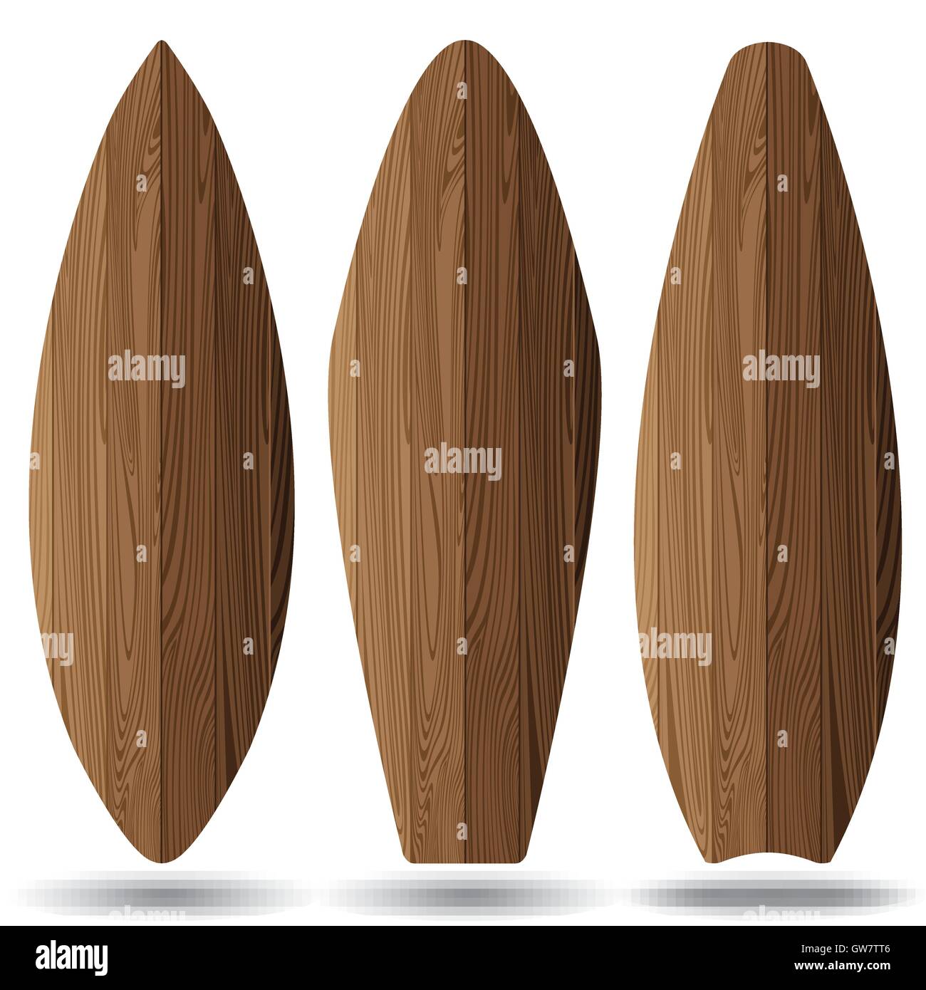 surfboard, wooden, surf, vector, board, wood, isolated, illustration ...