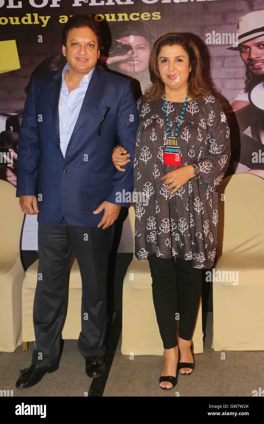 Bollywood actor Shashi Ranjan and filmmaker Farah Khan during the press ...