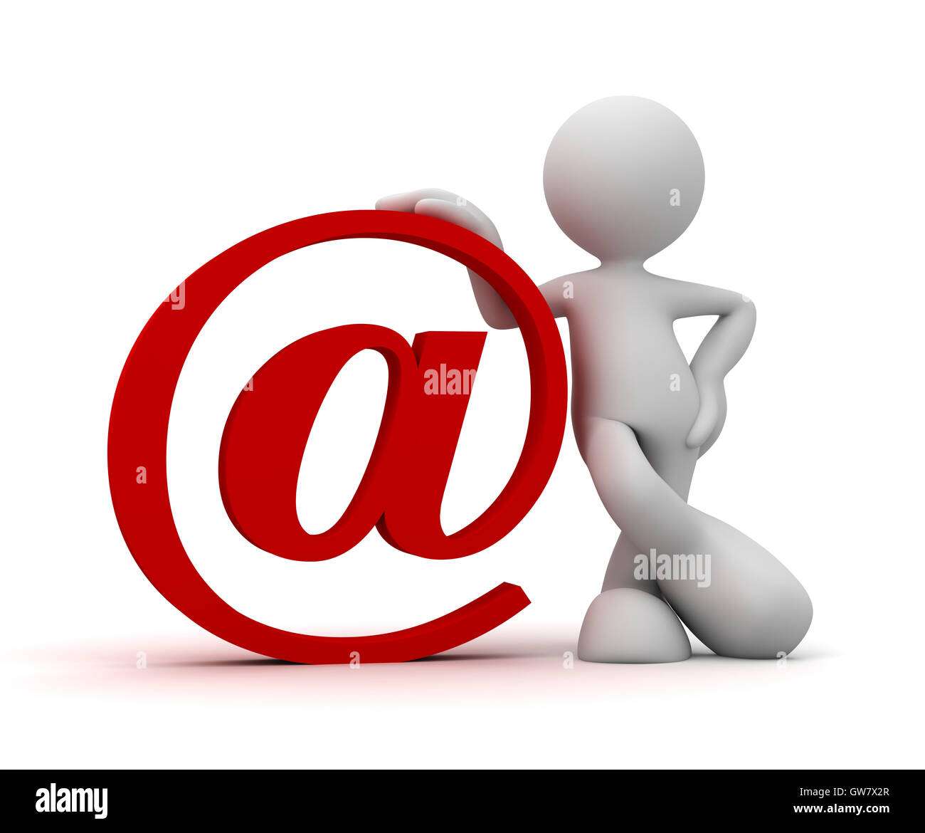 e mail sign and man concept 3d illustration Stock Photo - Alamy
