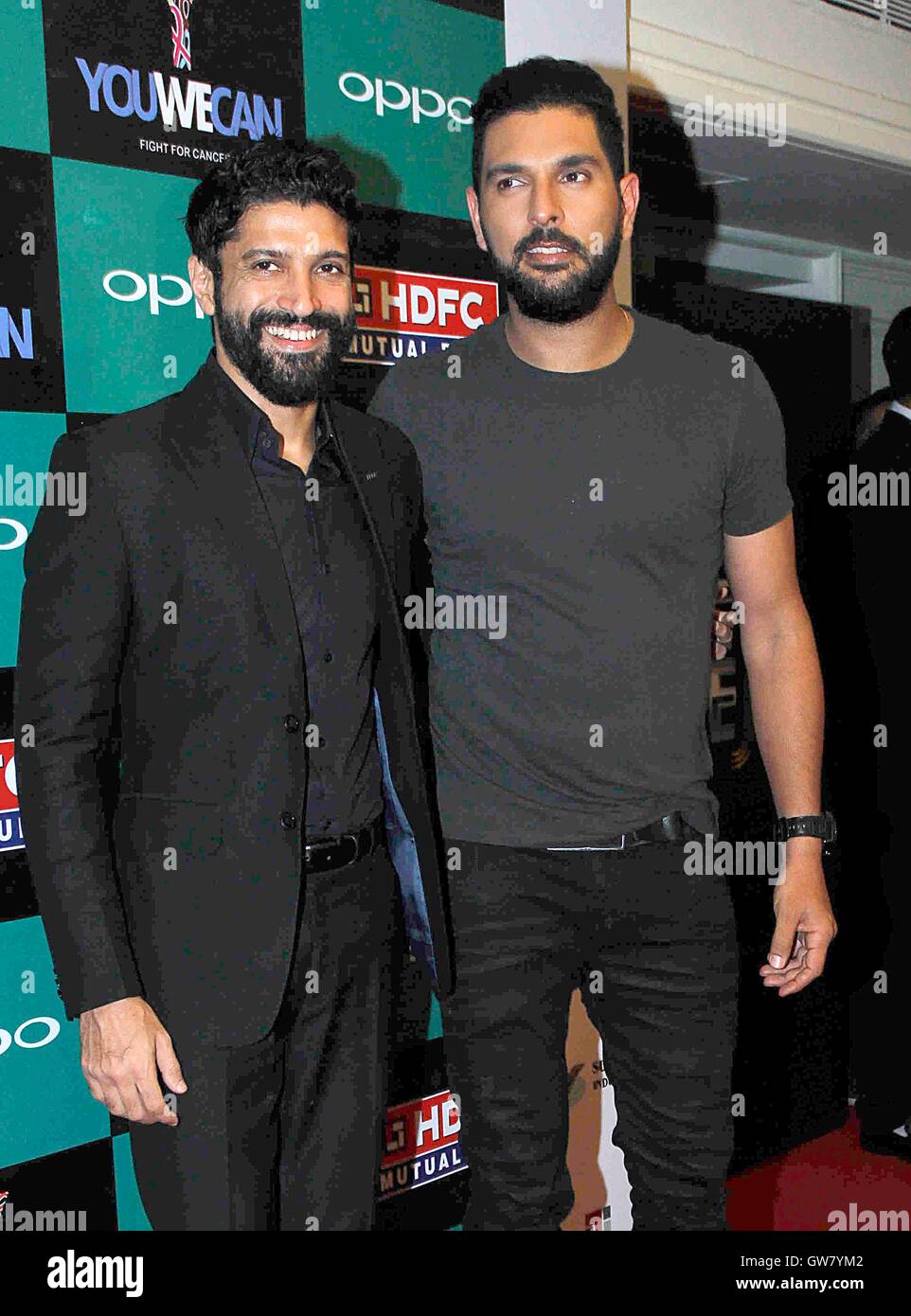 Indian cricket player Yuvraj Singh Bollywood actor Farhan Akhtar launch ...