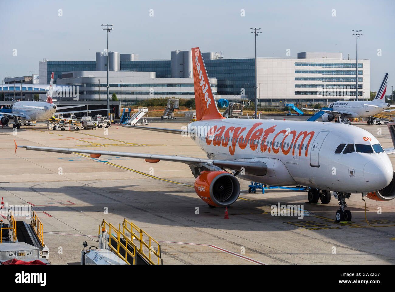 Paris, France, Easy Jet, Airbus 340 Plane Aircraft on Runway at Airport ...