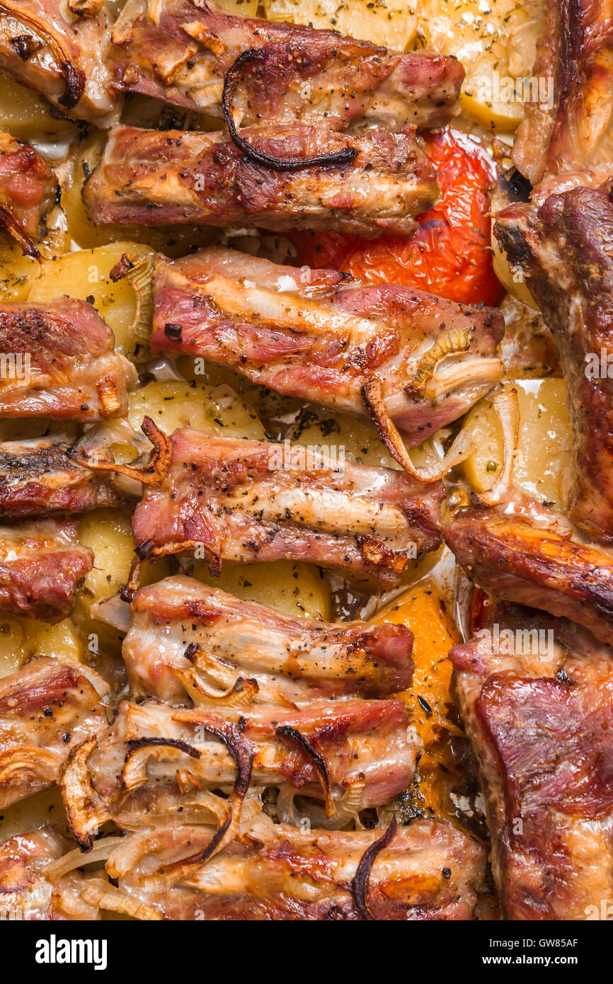 Grilled sliced barbecue pork ribs Stock Photo - Alamy