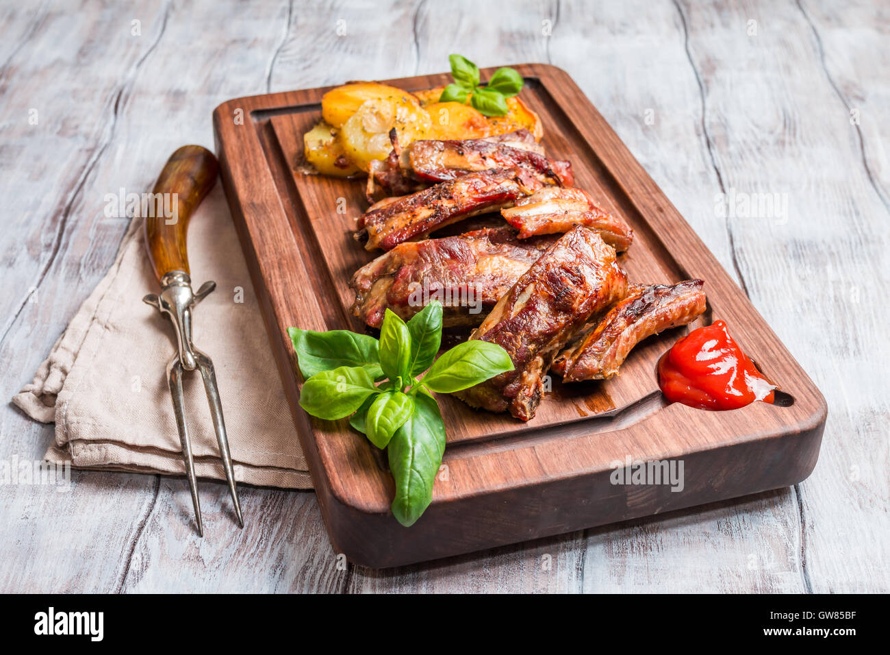 Delicious Grilled Pork Rib Stock Photo - Alamy