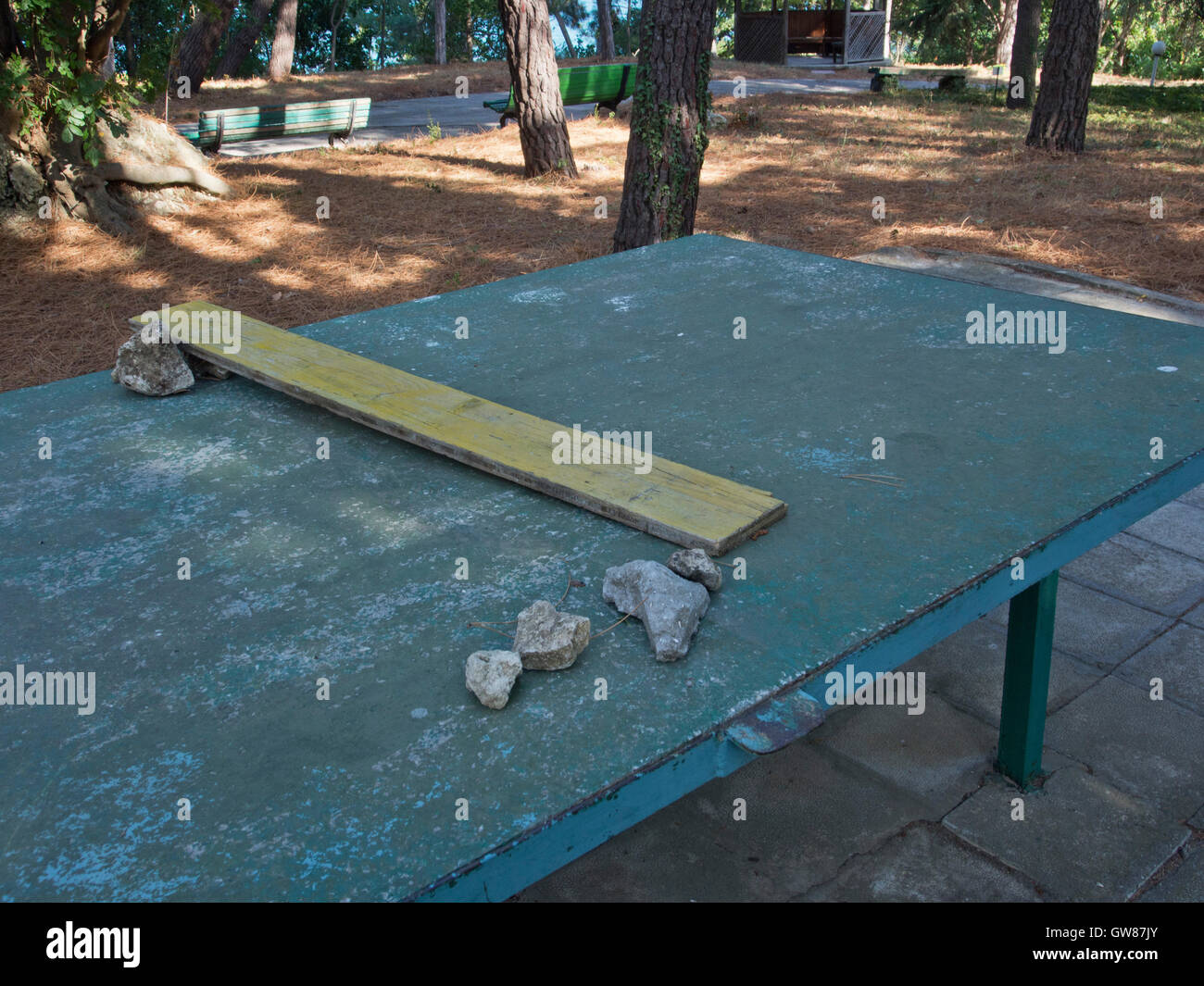 Run down playground in an old Communist era resort hotel on the Black ...