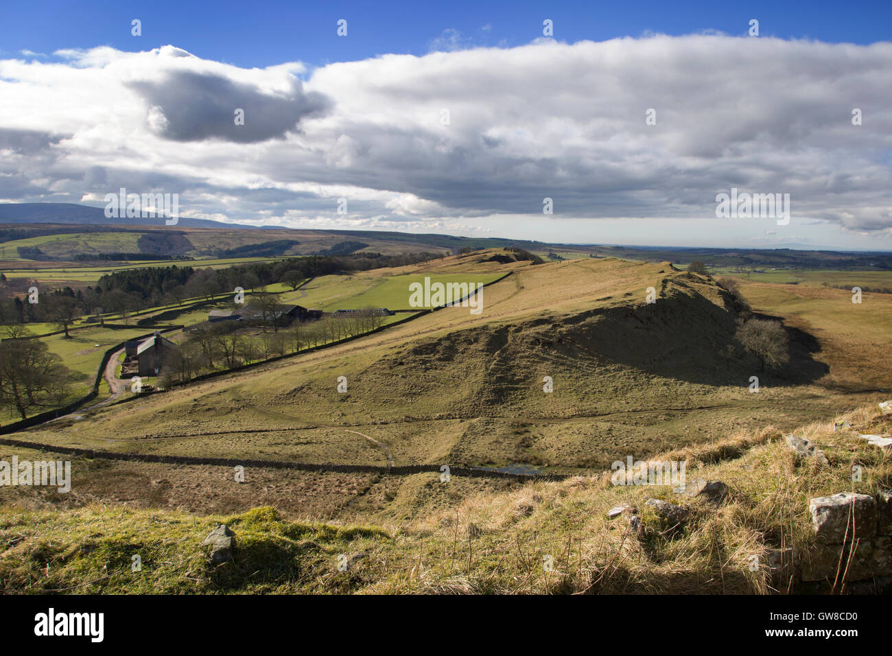 Looking west from turret 44B, Walltown, Hadrian's Wall, Northumberland ...