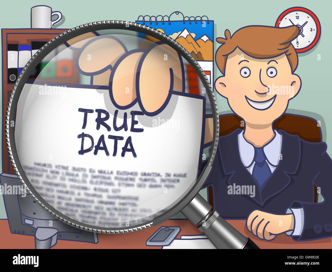 True Data through Lens. Doodle Concept Stock Photo - Alamy