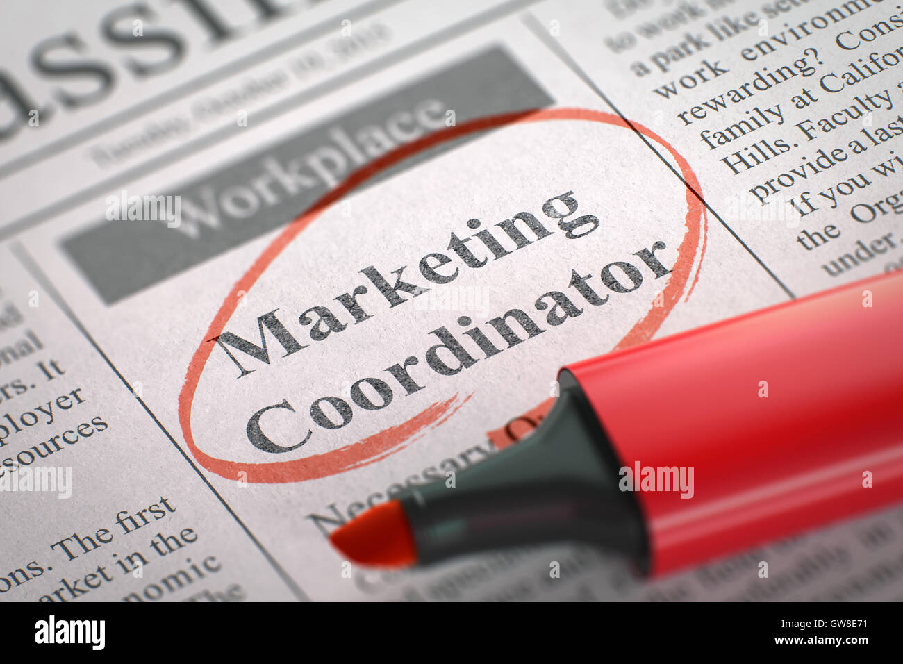 Marketing Coordinator Job Vacancy. 3D Illustration Stock Photo - Alamy Marketing Coordinator Job Vacancy. 3D Illustration Stock Photo - Alamy