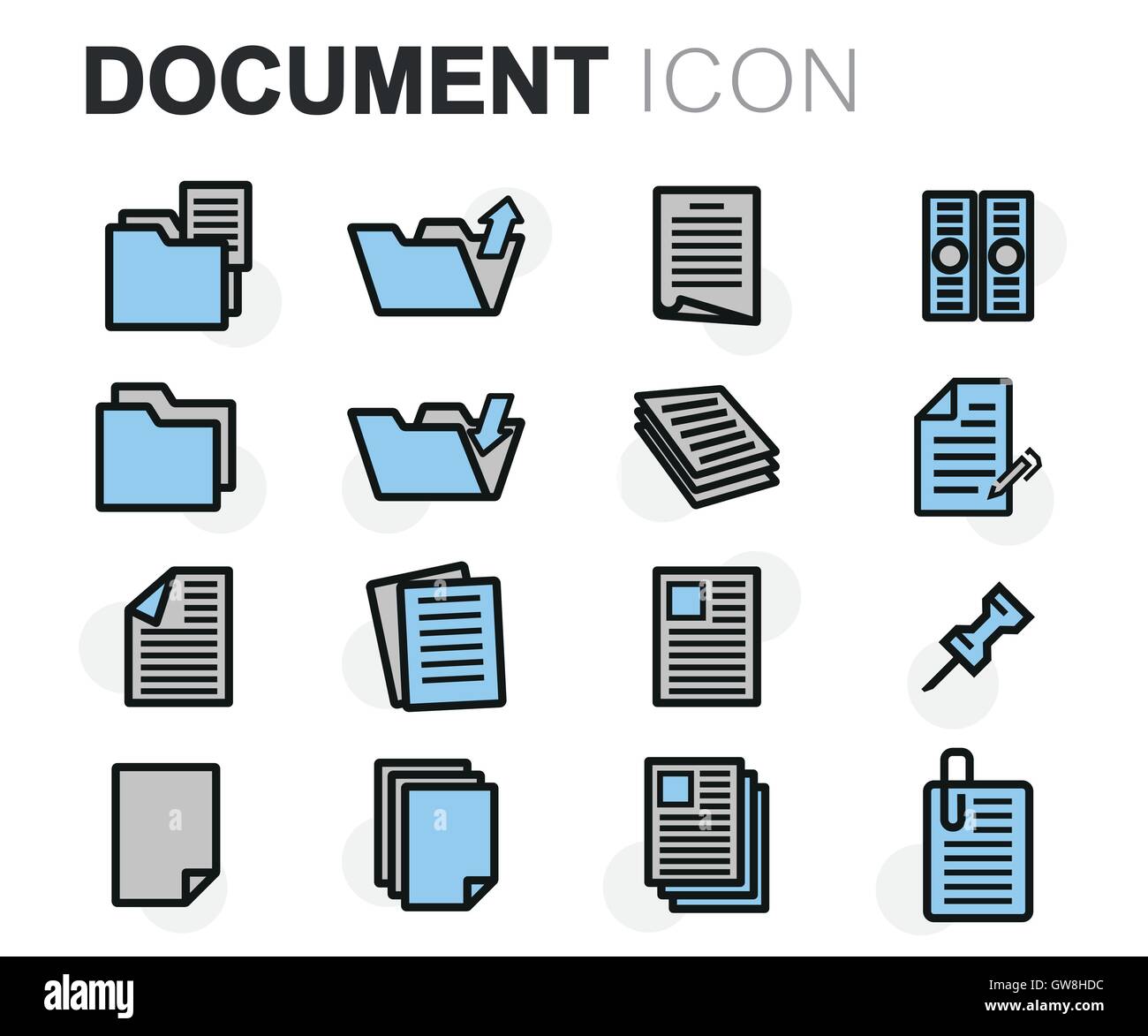 Vector flat line document icons set Stock Vector Image & Art - Alamy