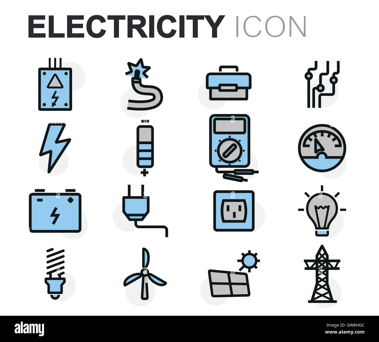 Electricity icons hi-res stock photography and images - Alamy