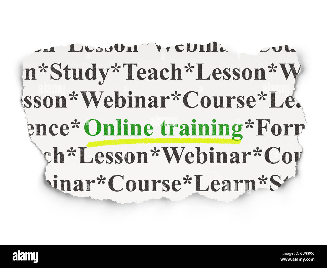 Education concept: Online Training on Paper background Stock Photo - Alamy