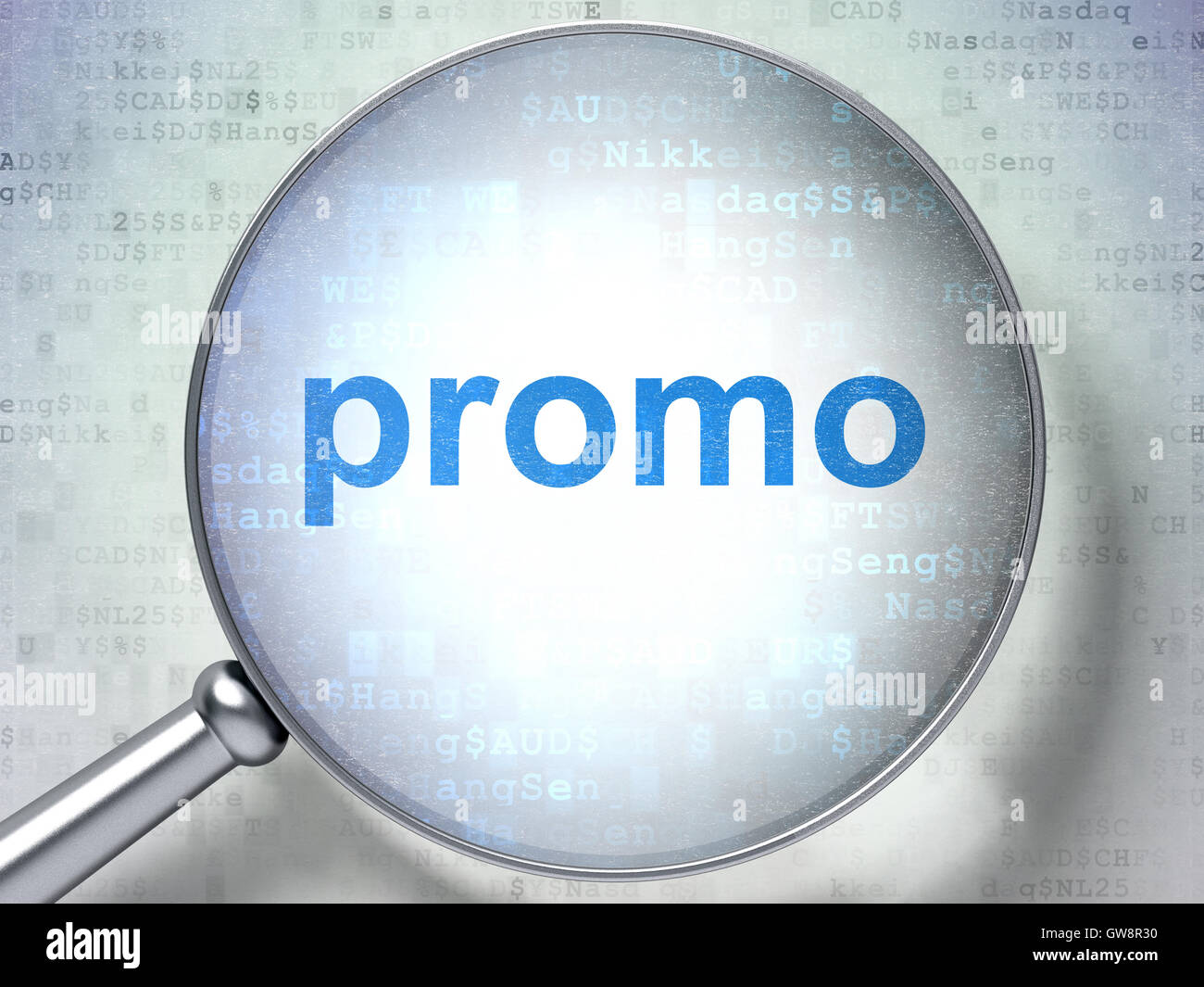 Advertising concept: Promo with optical glass Stock Photo - Alamy