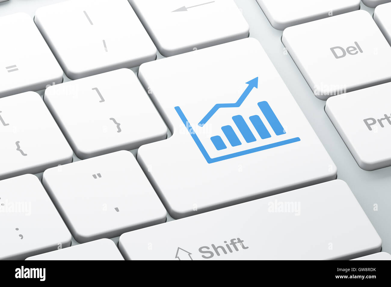 Finance concept: Growth Graph on computer keyboard background Stock ...
