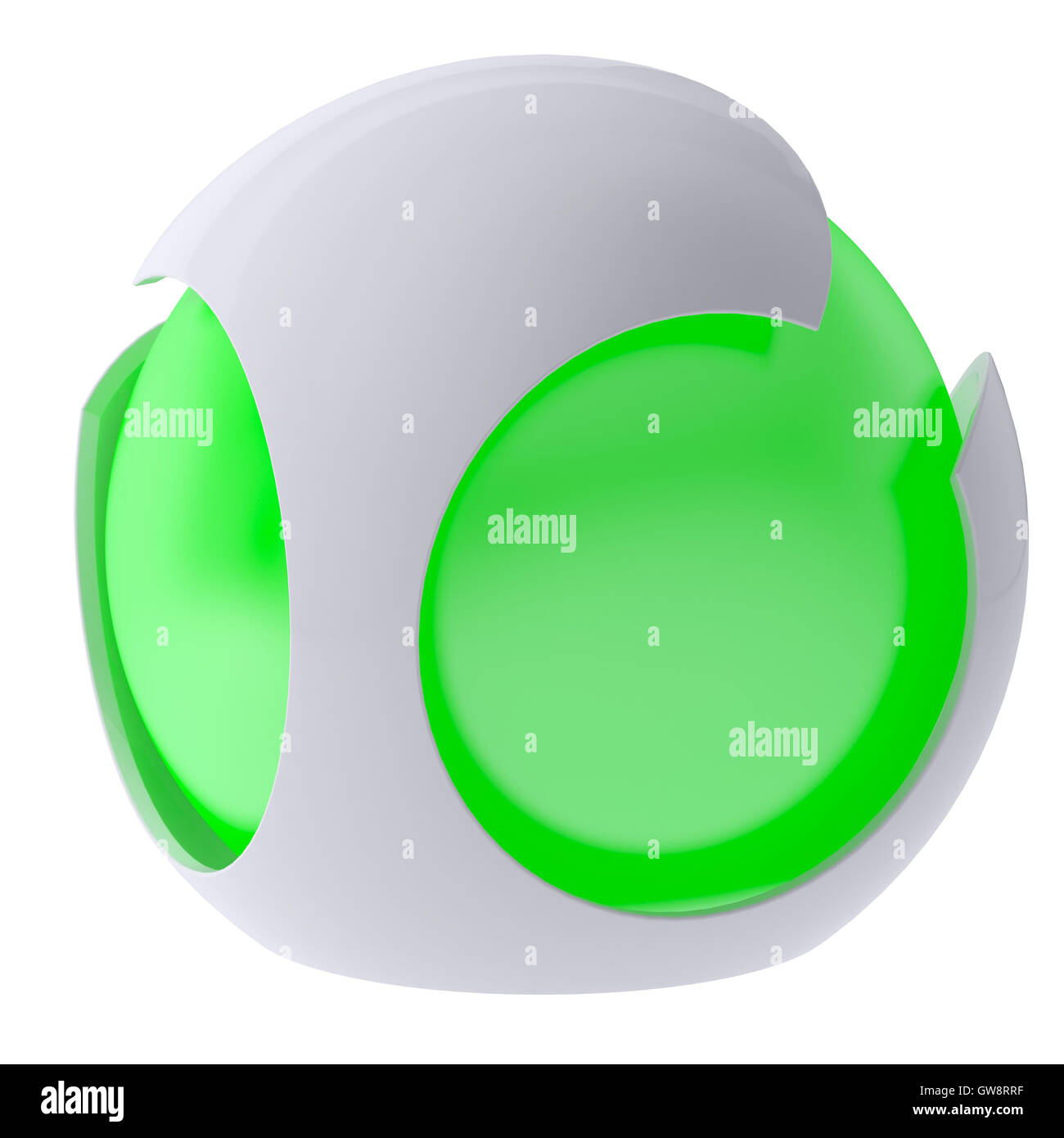 3d glow green abstract sphere Stock Photo - Alamy