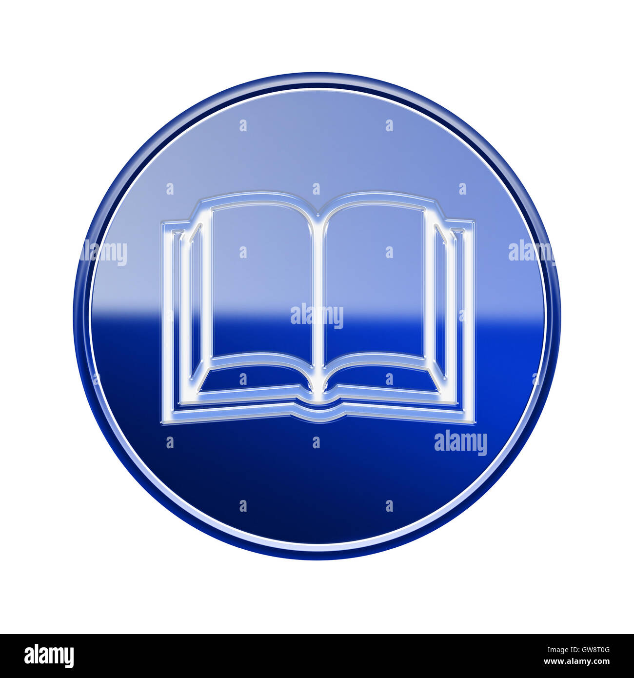 Book icon on blue Cut Out Stock Images & Pictures - Alamy