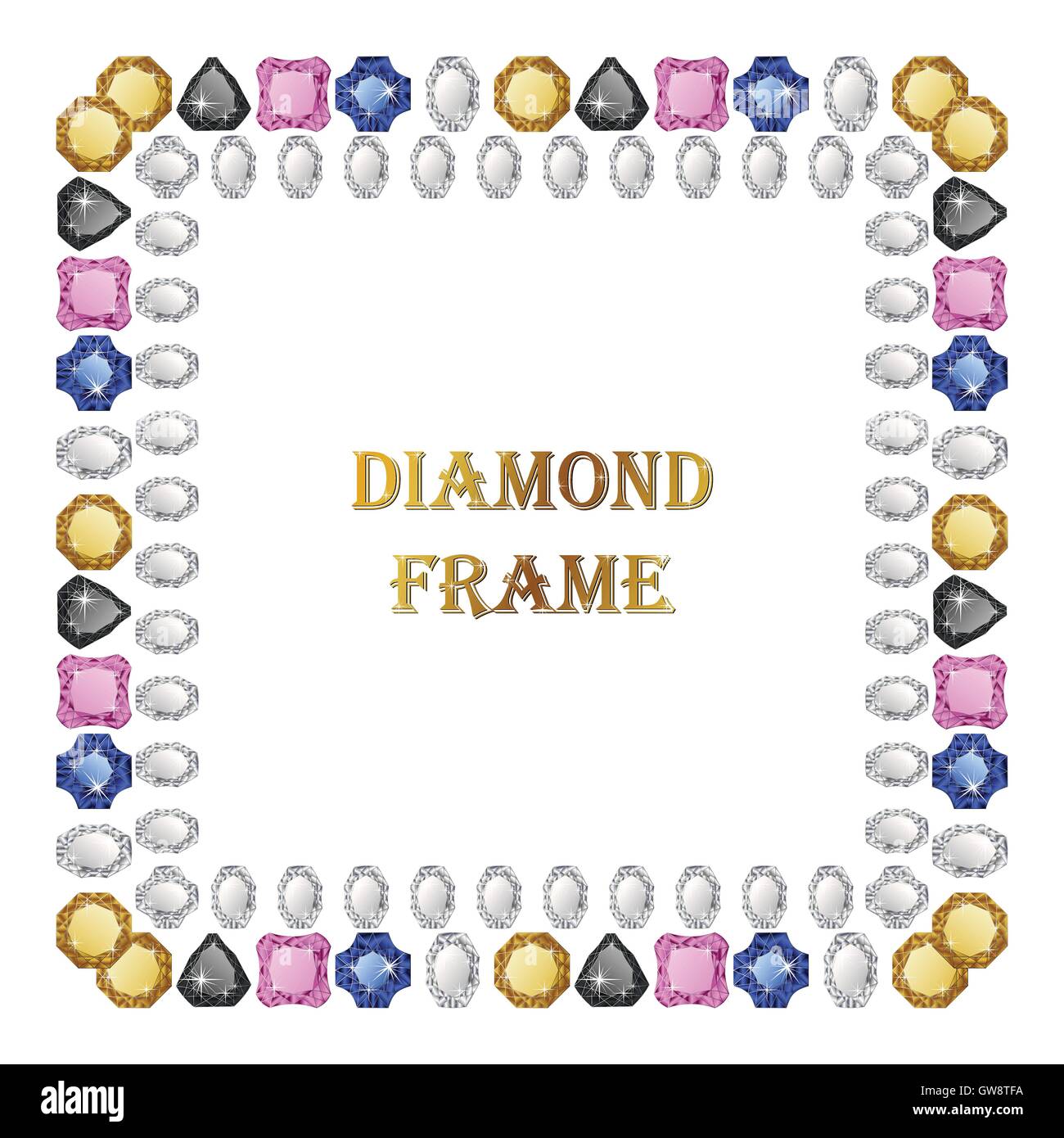 Diamonds square frame Stock Vector Image & Art - Alamy