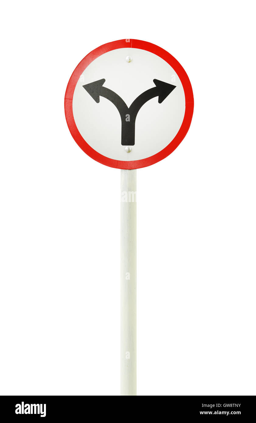 Y junction road sign hi-res stock photography and images - Alamy