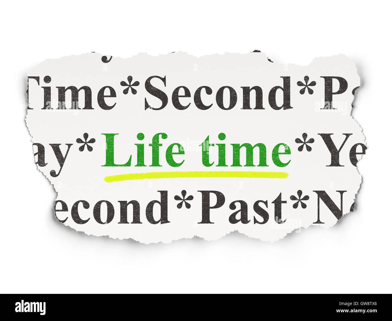 Time concept: Life Time on Paper background Stock Photo - Alamy