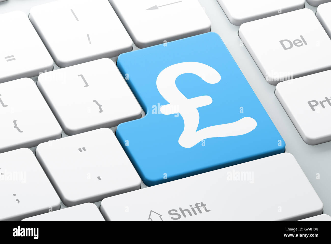 Currency concept: Pound on computer keyboard Stock Photo - Alamy