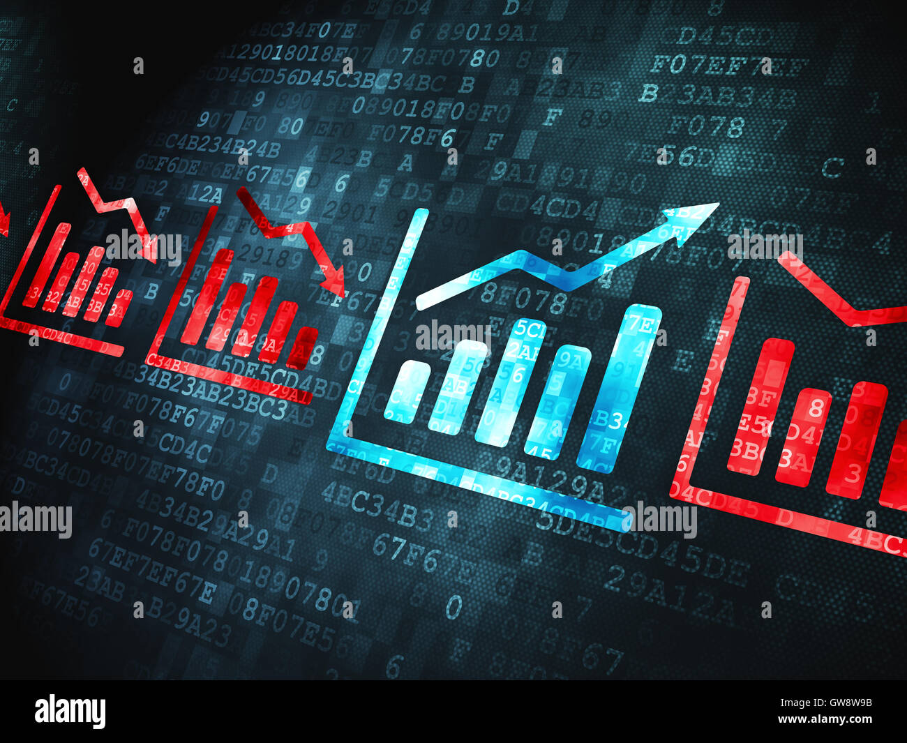 Business concept: Graph on digital background Stock Photo - Alamy
