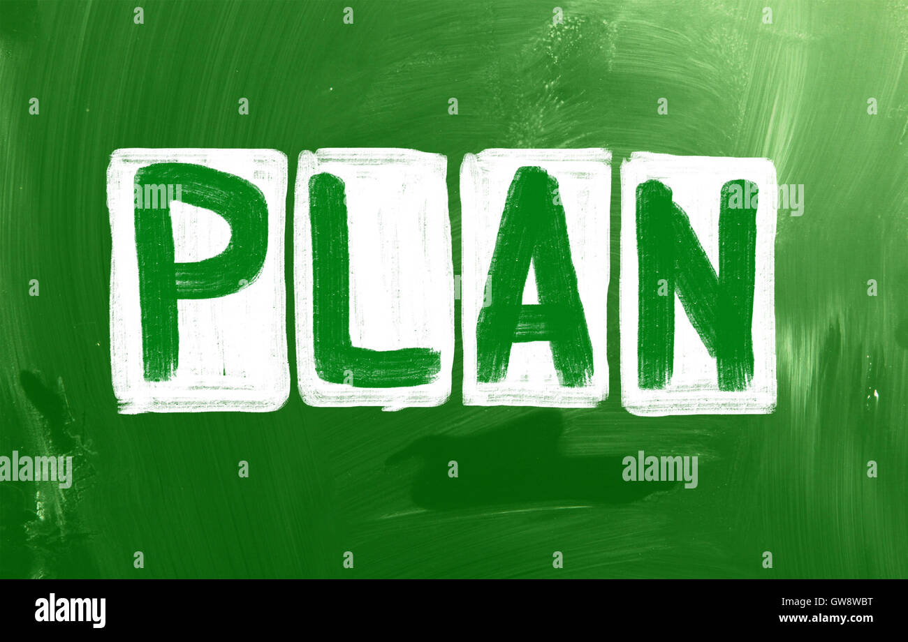 Plan handwritten with chalk on a chalkboard Stock Photo - Alamy