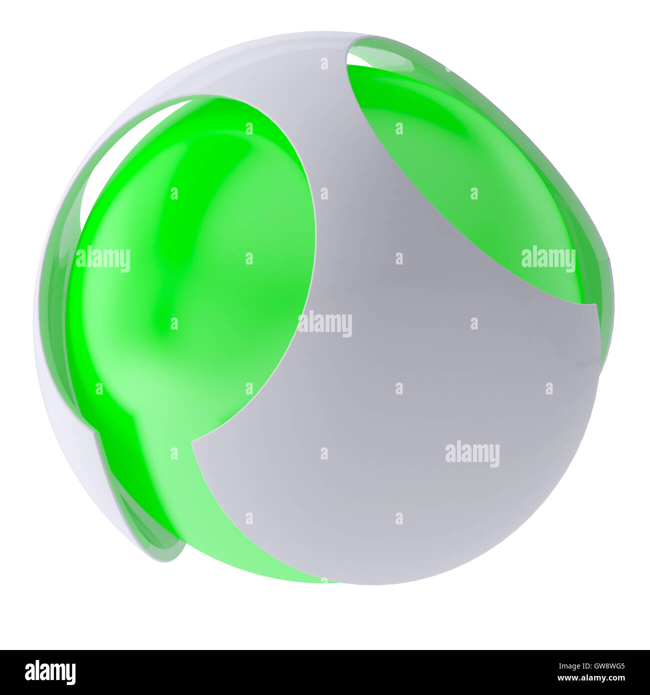 3d glow green abstract sphere Stock Photo - Alamy