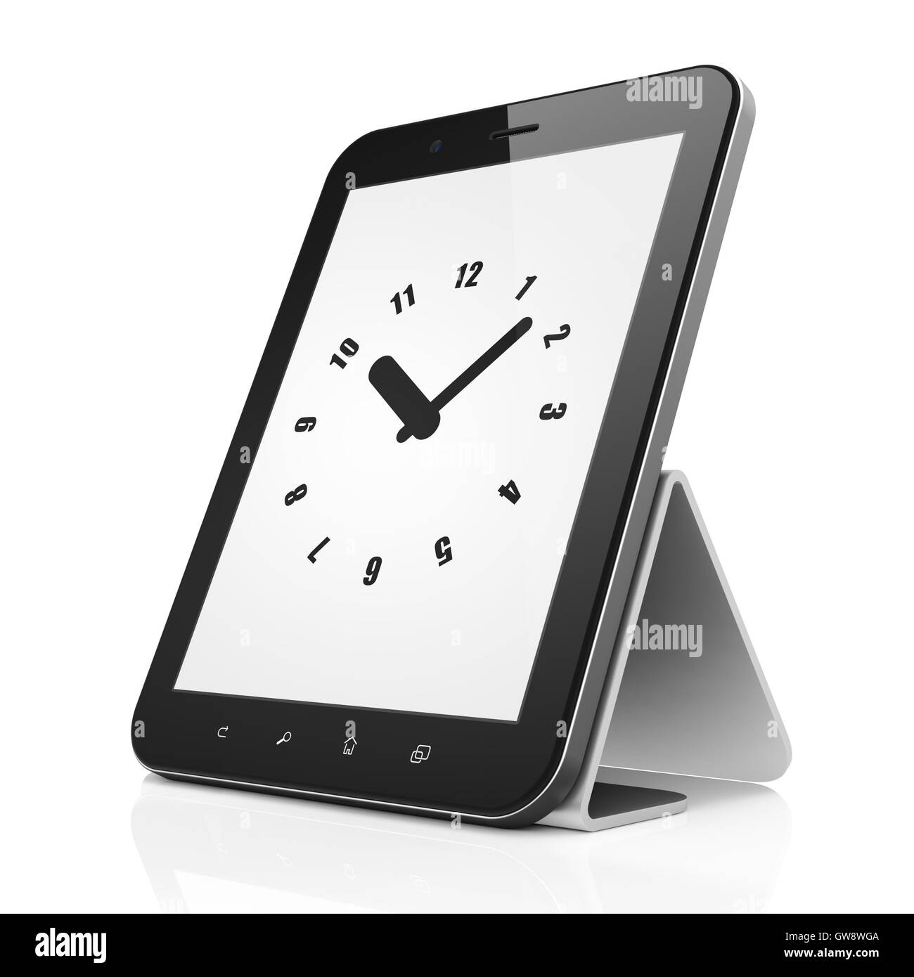 Timeline concept: Clock on tablet pc computer Stock Photo - Alamy