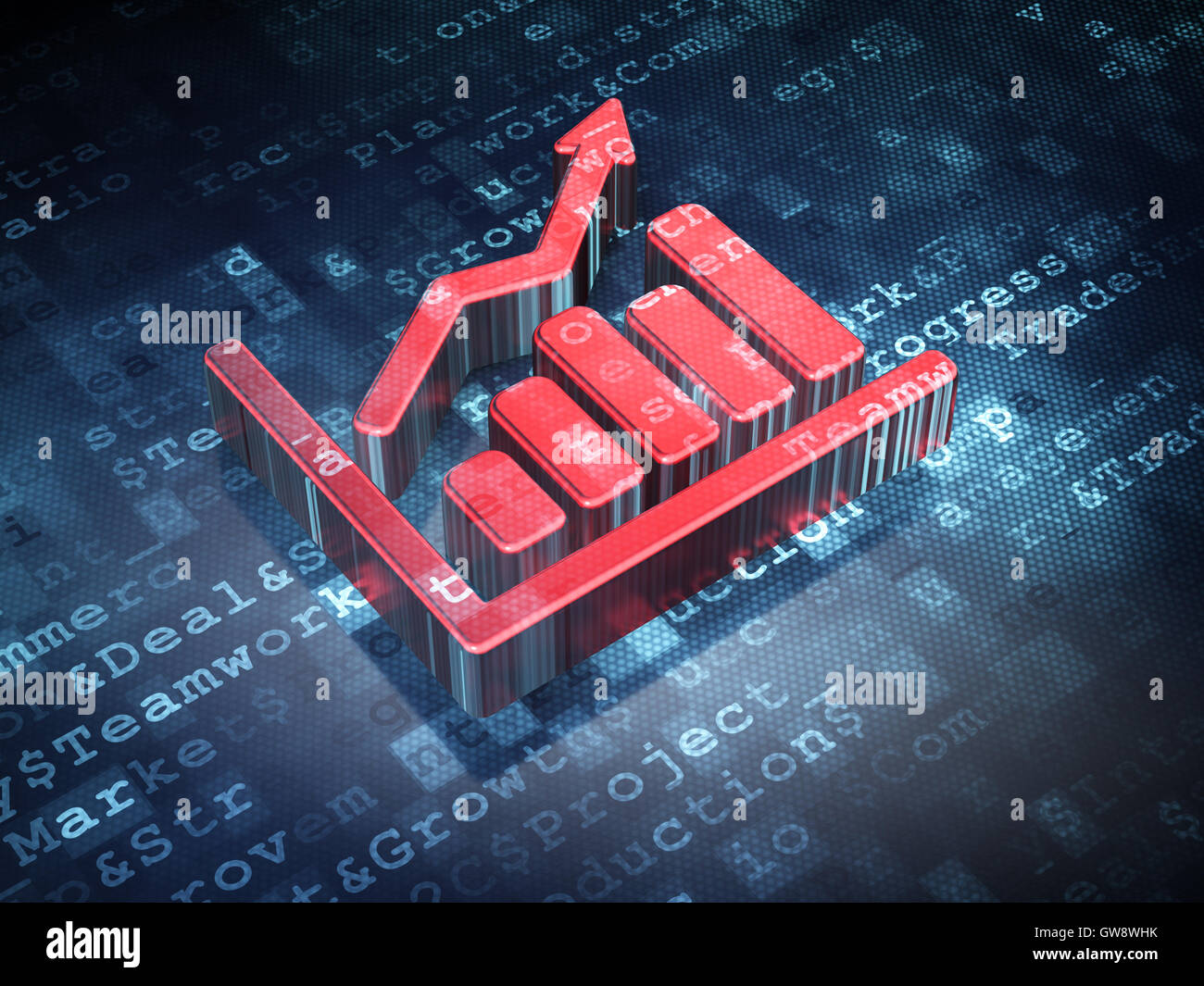 News concept: Red Growth Graph on digital background Stock Photo - Alamy